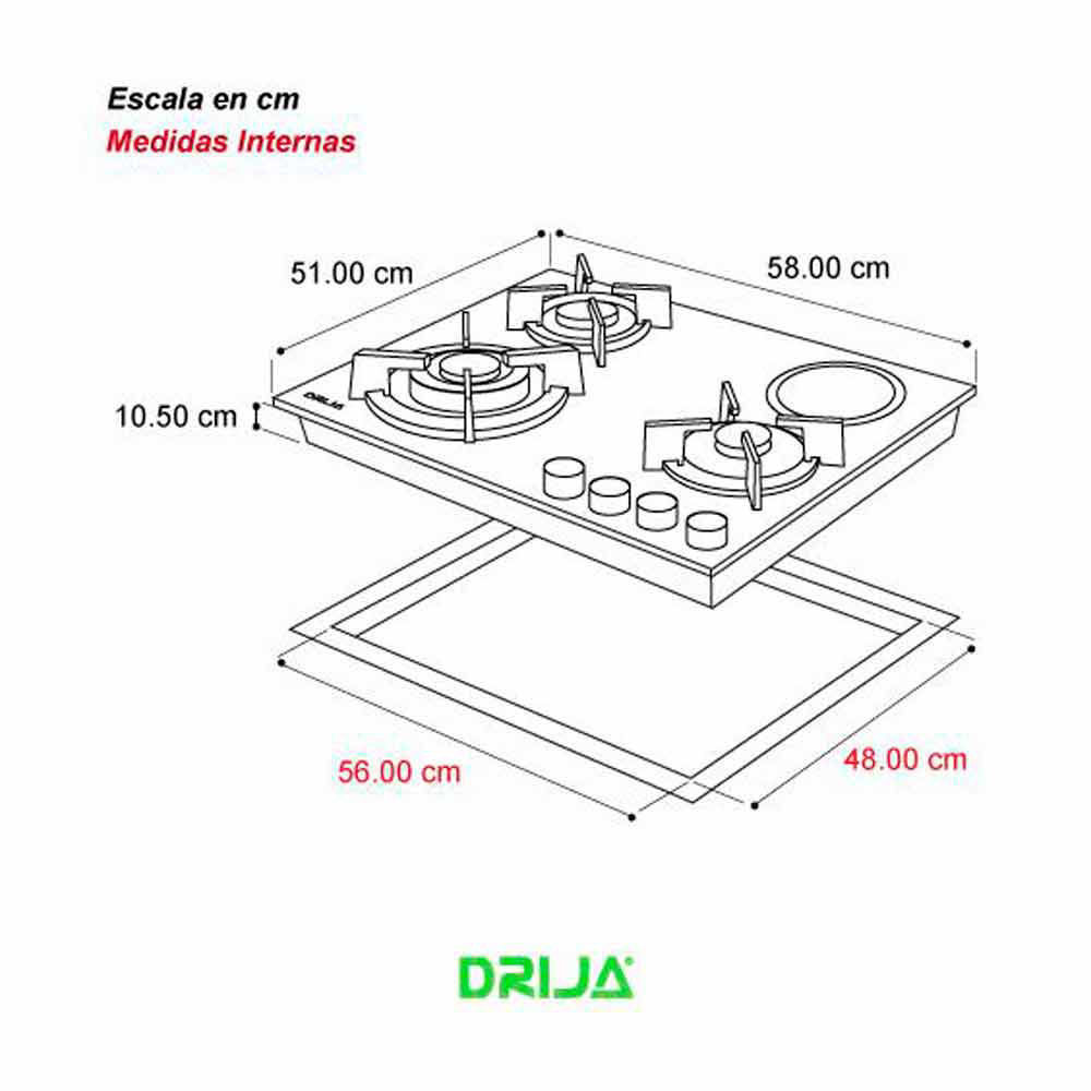 Plantilla para Empotrar DRIJA SICILIA 60 DUAL | Tienda MExpress